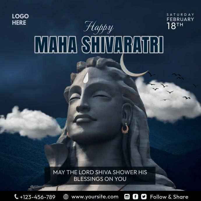 Happy Maha Shivaratri Post Template | PosterMyWall