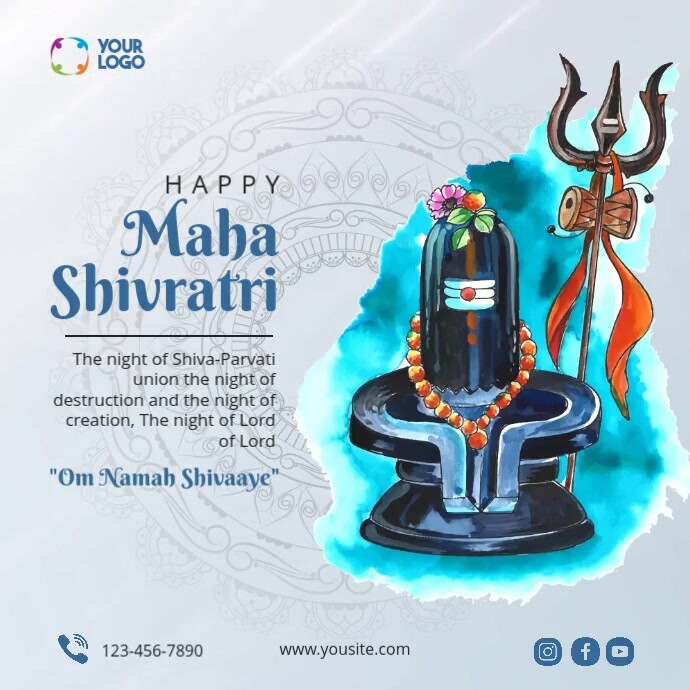 Happy Maha Shivratri Social Media Post Template | PosterMyWall