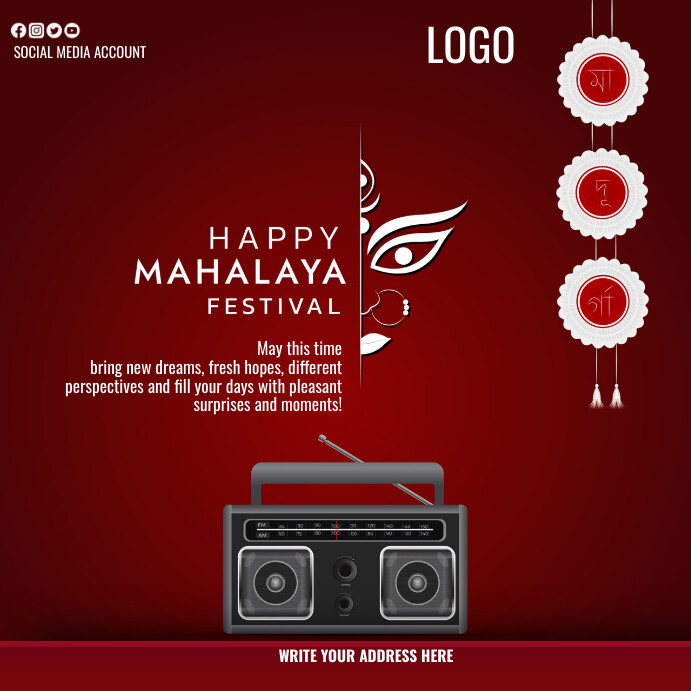 Happy Mahalaya Template | PosterMyWall