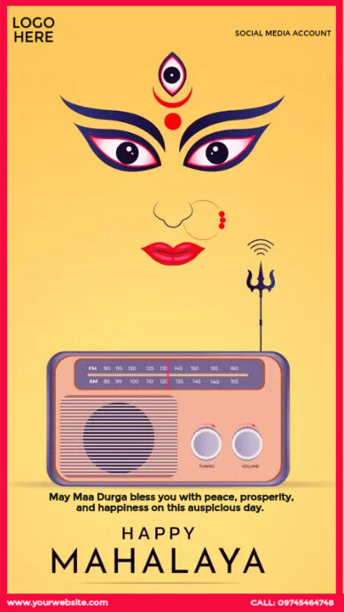 Happy Mahalaya festival Template | PosterMyWall