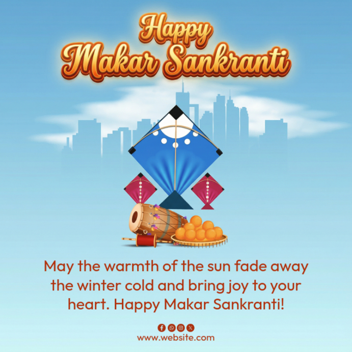 Happy Makar Sankranti Template | PosterMyWall