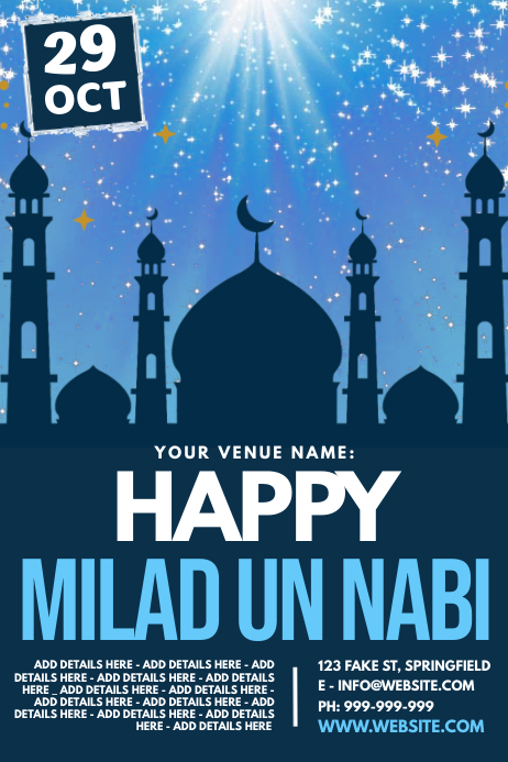 Copy of Happy Milad Un Nabi Poster | PosterMyWall