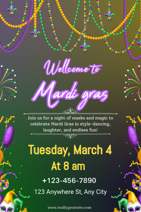 Happy Mardi gras Template | PosterMyWall