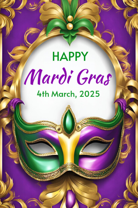 Copy of Happy Mardi gras template 2025 | PosterMyWall