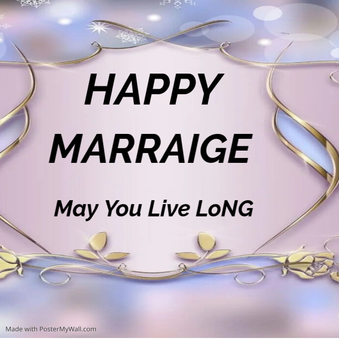 Plantilla de Happy marraige | PosterMyWall