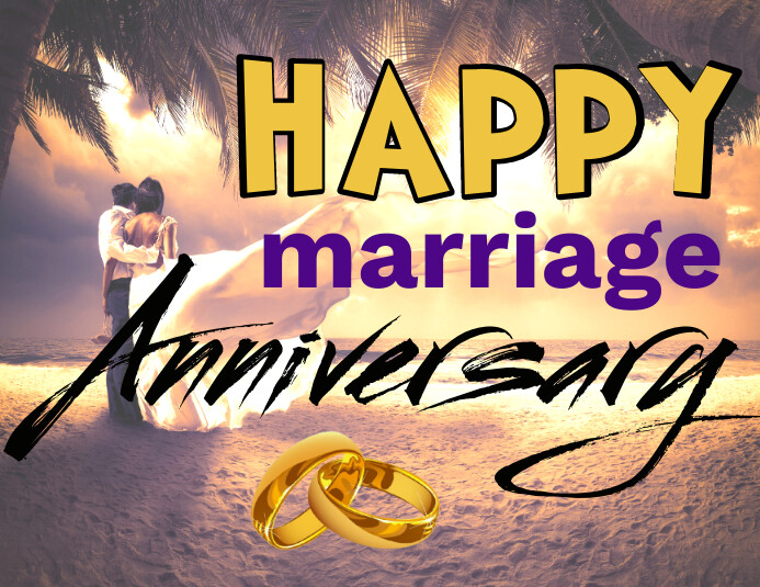 Happy marriage anniversary design template | PosterMyWall