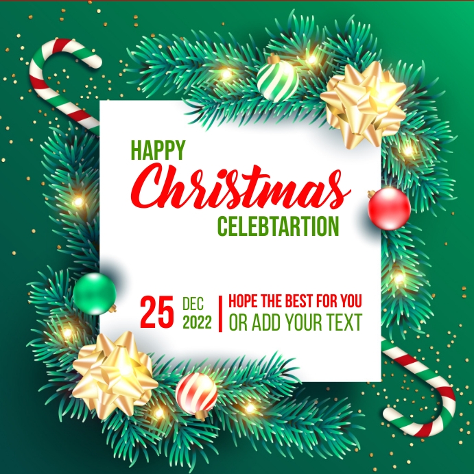 Happy Marry Christmas Design Template | PosterMyWall