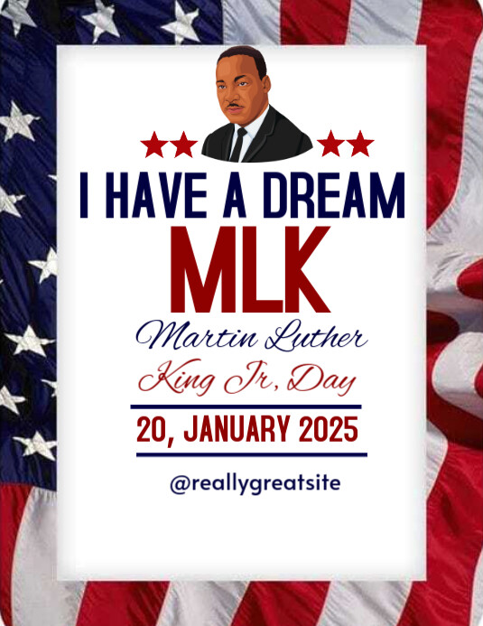 Happy Martin Luther King Jr Day Flyer Template 2025 | PosterMyWall