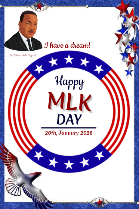 Happy Martin Luther King Jr Day Poster 2025 Template | PosterMyWall