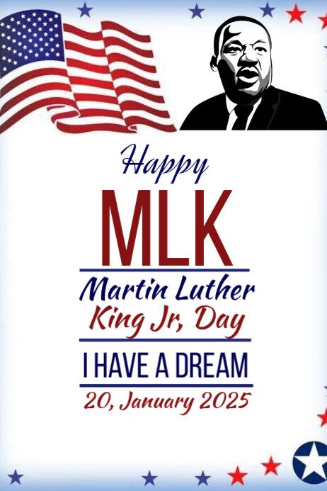 Happy Martin Luther King Jr Day Poster 2025 Template | PosterMyWall