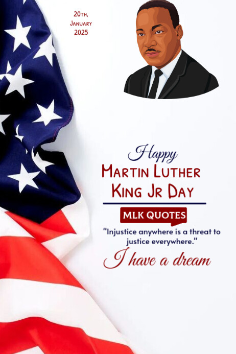Happy Martin Luther King Jr Day Poster 2025 Template | PosterMyWall