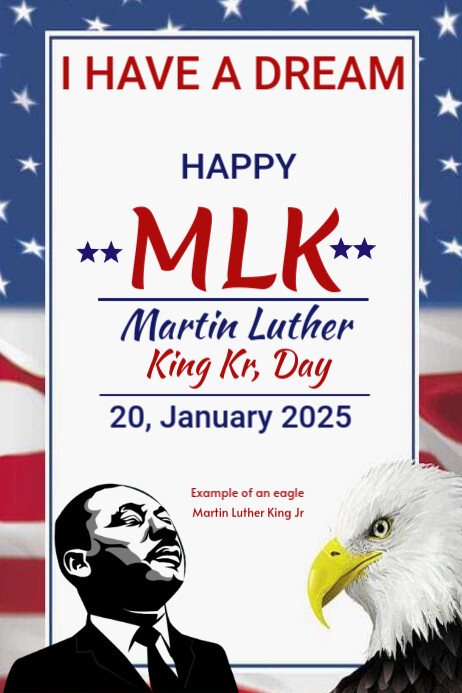 Happy Martin Luther King Jr Day Poster Template 2025 | PosterMyWall