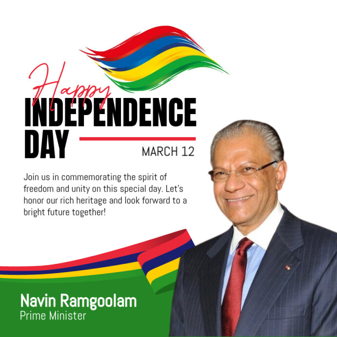 Copy of Happy Mauritius Independence Day March 12 | PosterMyWall