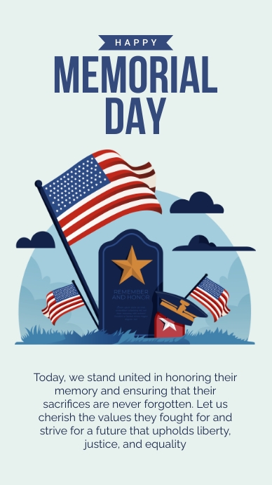 Modèle Happy memorial day stories design | PosterMyWall