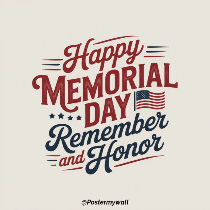 Happy Memorial Day Tribute Instagram Post Template | PosterMyWall