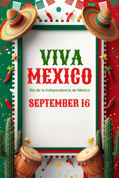 Happy Mexico Independence Day Poster 2025 Template | PosterMyWall