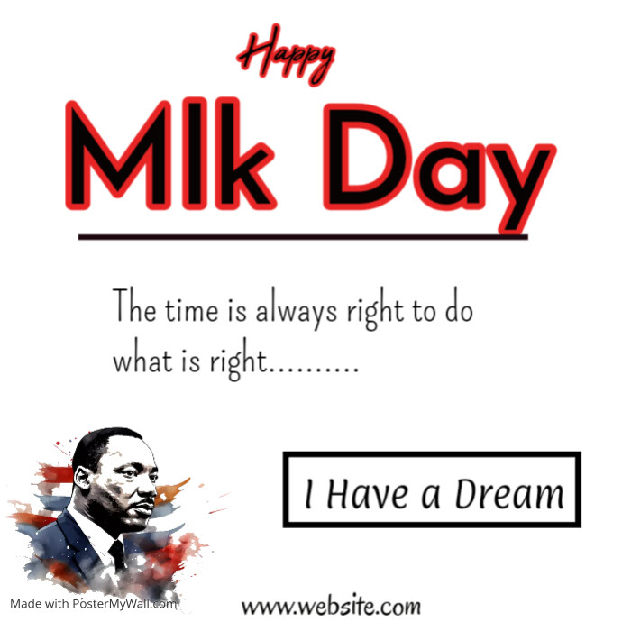 Happy mlk day instagram post Template | PosterMyWall