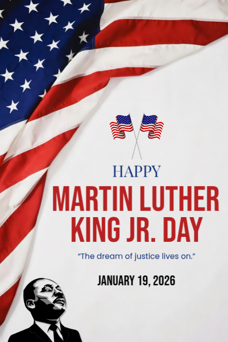 Happy MLK Martin Luther king Jr Day 2026 Template | PosterMyWall