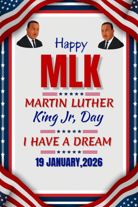 Happy MLK Martin Luther king Jr Day 2026 Template | PosterMyWall