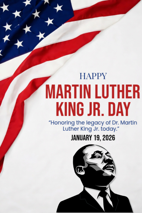 Happy MLK Martin Luther king Jr Day 2026 Template | PosterMyWall