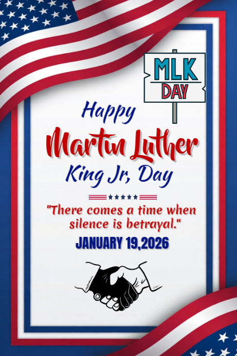Happy MLK Martin Luther king Jr Day 2026 Template | PosterMyWall
