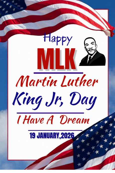 Happy MLK Martin Luther king Jr Day 2026 Template | PosterMyWall