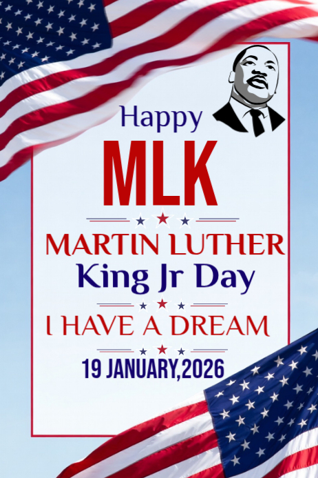 Happy MLK Martin Luther king Jr Day 2026 Template | PosterMyWall