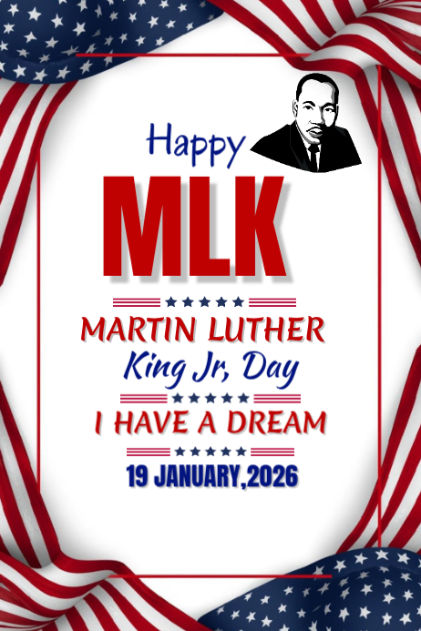 Happy MLK Martin Luther king Jr Day 2026 Template | PosterMyWall