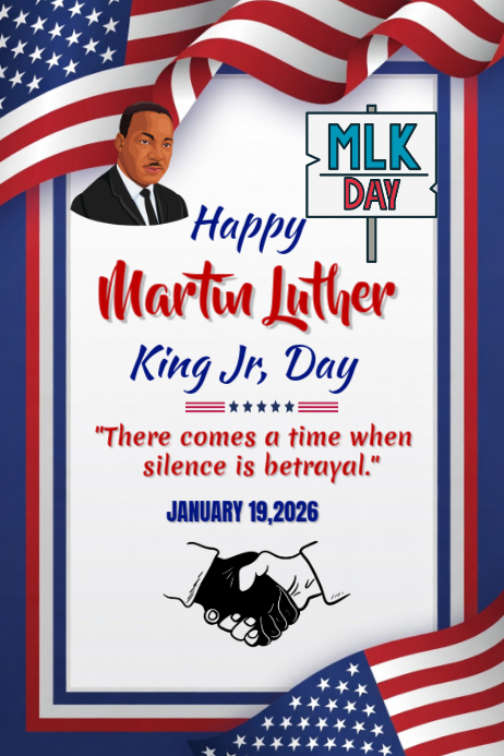 Happy MLK Martin Luther king Jr Day 2026 Template | PosterMyWall