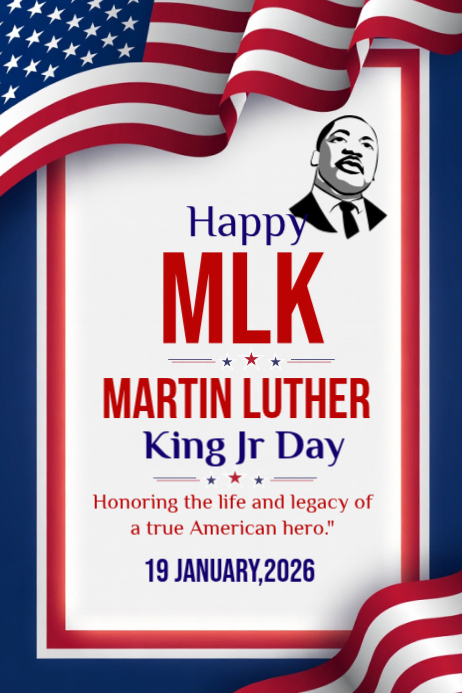 Happy MLK Martin Luther king Jr Day 2026 Template | PosterMyWall