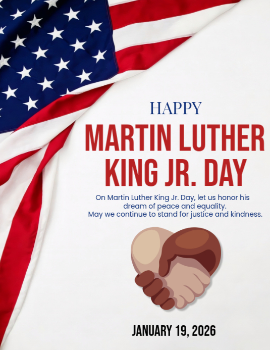 Happy MLK Martin Luther king Jr Day 2026 Template | PosterMyWall