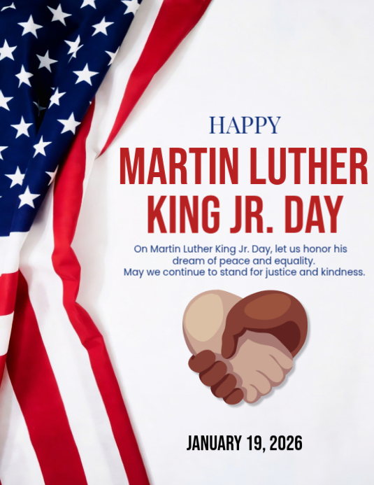 Happy MLK Martin Luther king Jr Day 2026 Template | PosterMyWall