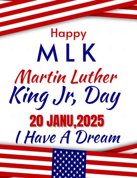 Happy MLK Martin Luther king Jr Day Template | PosterMyWall