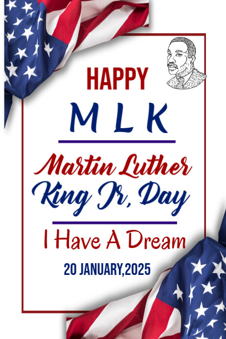 Happy MLK Martin Luther king Jr Day Template | PosterMyWall