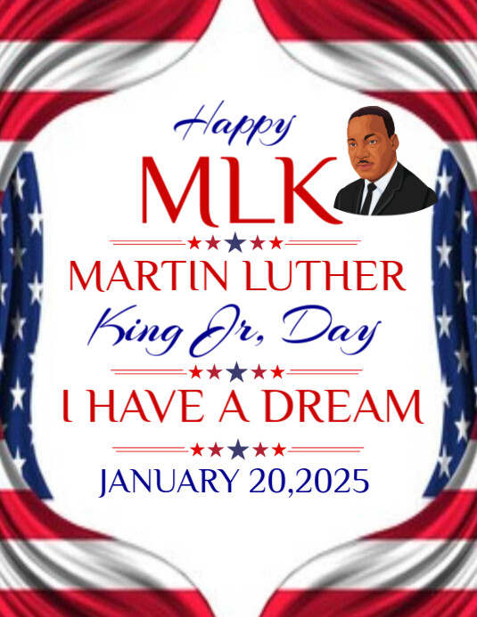 Happy MLK Martin Luther king Jr Day Template | PosterMyWall