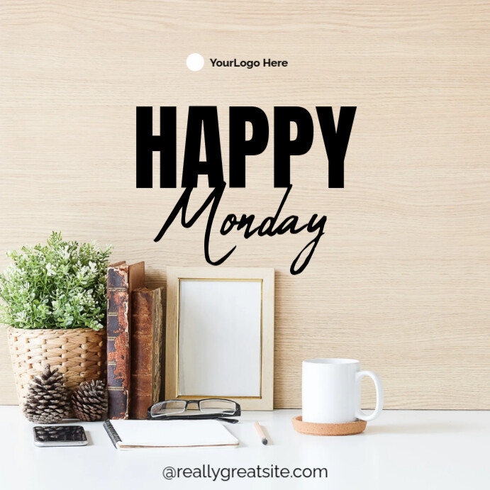 Happy Monday Wallart Mockup Instagram Post Template | PosterMyWall