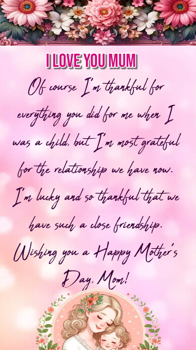Happy mother's day letter and greeting card Template | PosterMyWall