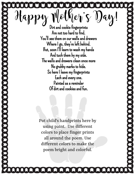 Copy of Happy Mother's Day Fingerprints Poem | PosterMyWall