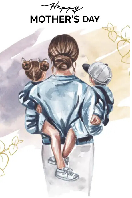 Happy mother's day mom child affection Template | PosterMyWall