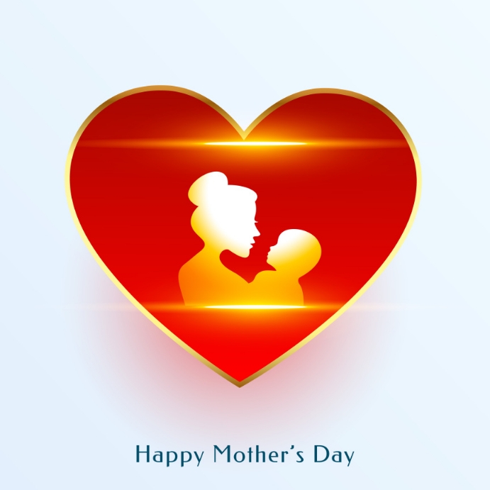 Happy mother's day red heart greeting Template | PosterMyWall
