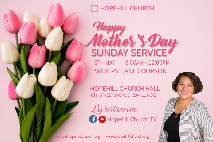 happy mother's day sunday service Template | PosterMyWall