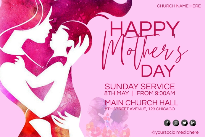 happy mother's day sunday service Template | PosterMyWall