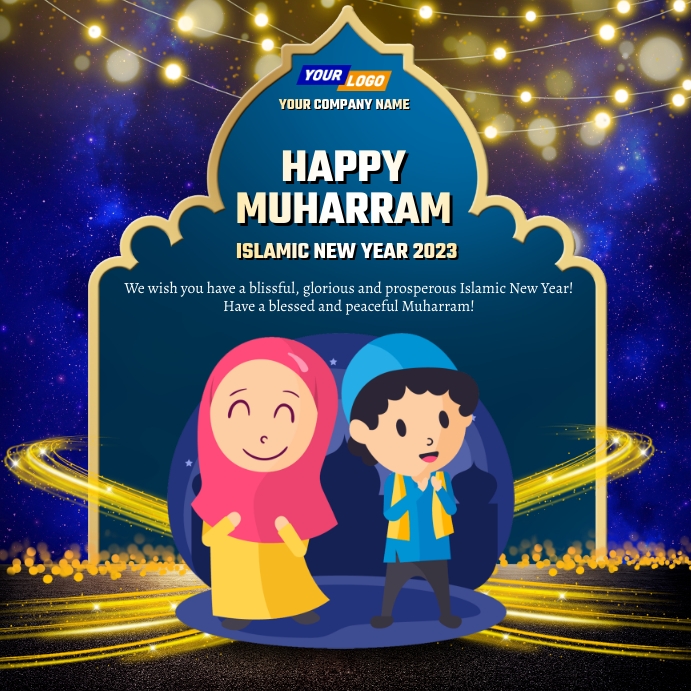 Happy Muharram Islamic New Year Greeting Card Template | PosterMyWall