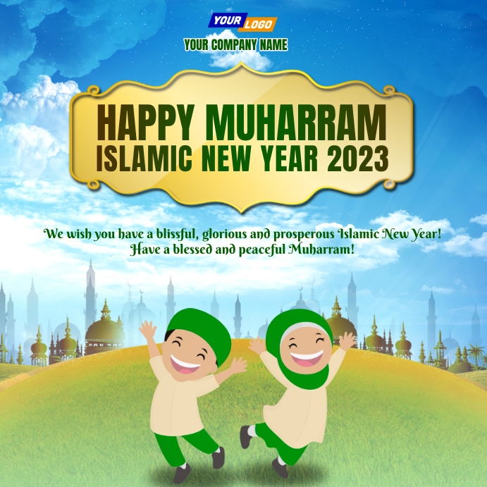Happy Muharram Islamic New Year Greeting Card Template | PosterMyWall