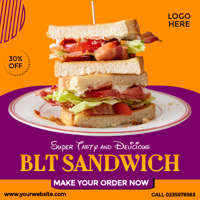 Happy National BLT Sandwich Month Template | PosterMyWall