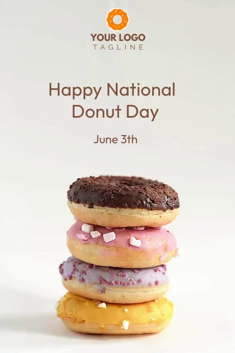 Happy National donut day video template | PosterMyWall