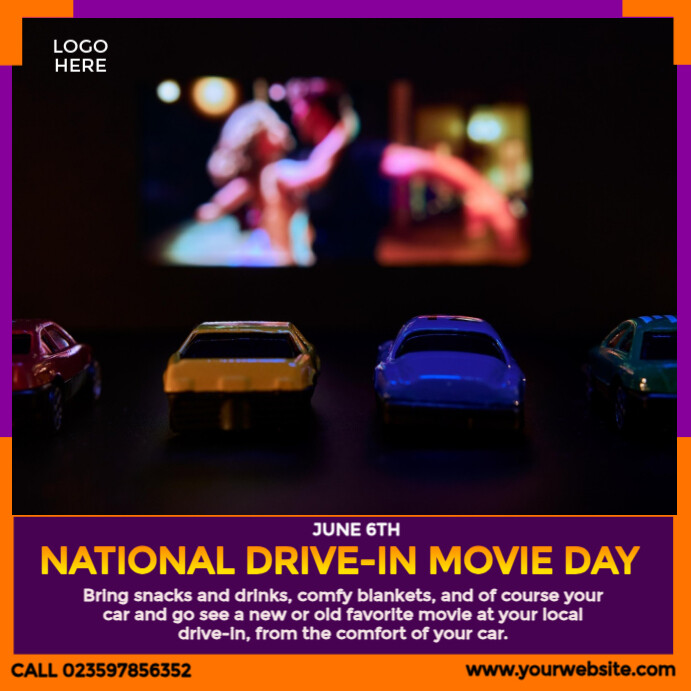 Copy of Happy National Drive-In Movie Day | PosterMyWall