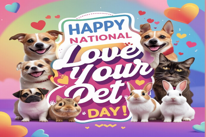 Happy National Love Your Pet Day Poster Template | PosterMyWall