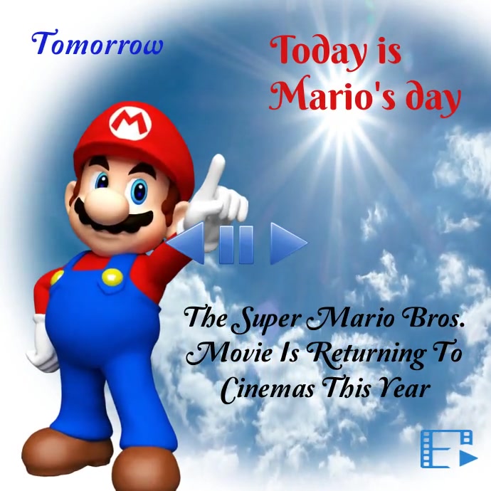 Happy National Mario's Day Celebration Template | PosterMyWall