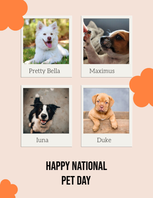 Happy national pet day flyer design template | PosterMyWall